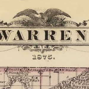 1875 Map of Warren County Iowa - Etsy