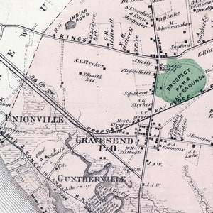 1873 Map of Gravesend Kings County New York - Etsy