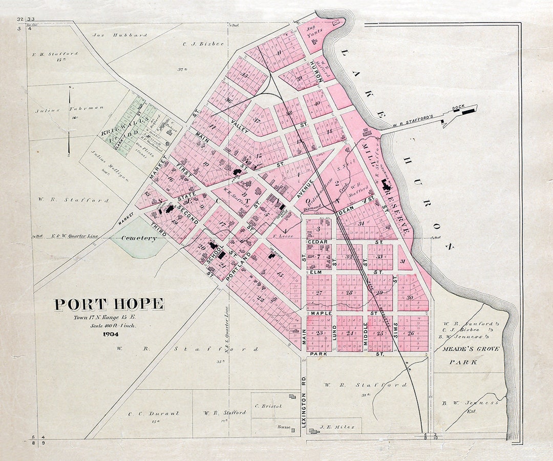 1904 Map of Port Hope Huron County Michigan - Etsy