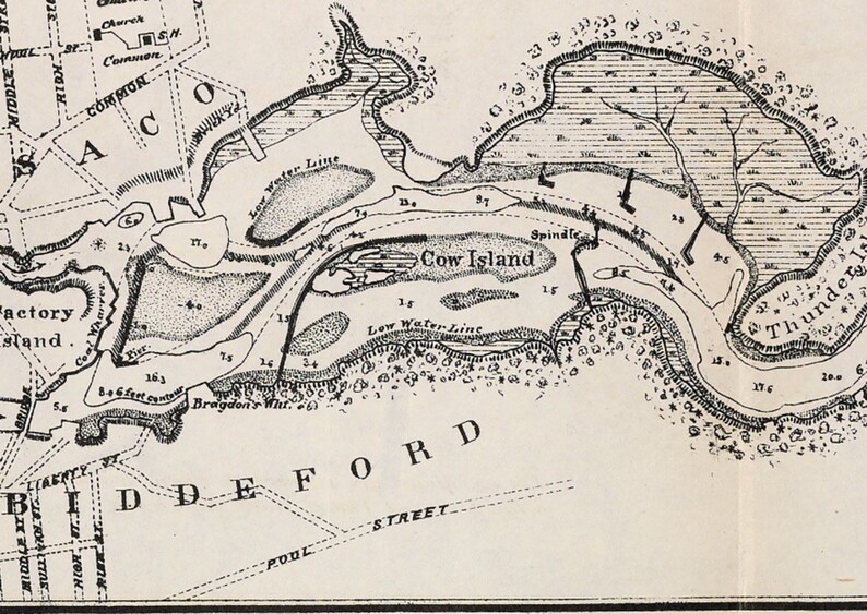 1887 Map of the Saco River Maine - Etsy