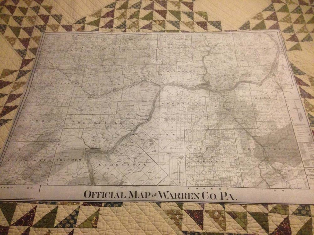 1900 Farm Line Map of Warren Co Pa Showing Oil & Gas Fields - Etsy