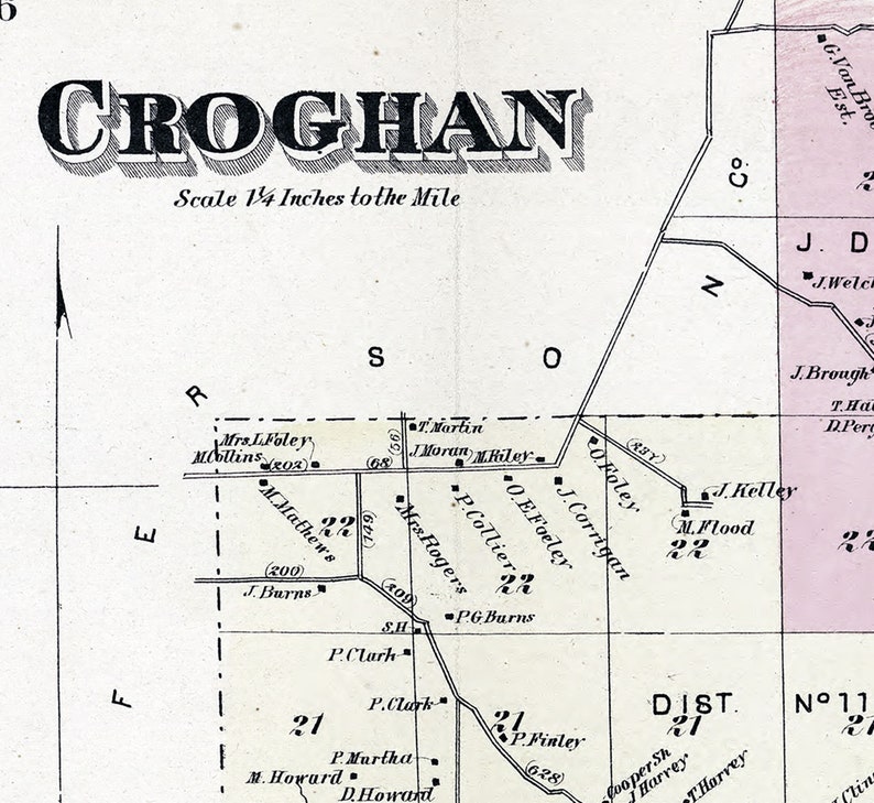 1875 Map of Croghan Township Lewis County New York - Etsy