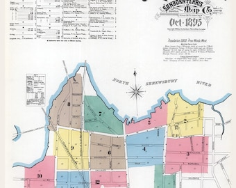 Shrewsbury 1851 Old Town Map With Homeowner Names Red Bank Rumson Neck ...