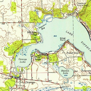 1950 Topo Map of Tippecanoe Lake Indiana - Etsy