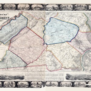 1862 Map of Union County New Jersey - Etsy