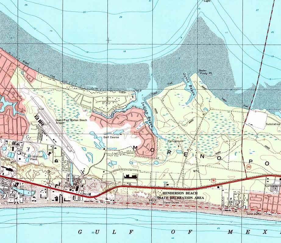 1994 Topo Map of Destin Florida Quadrangle - Etsy