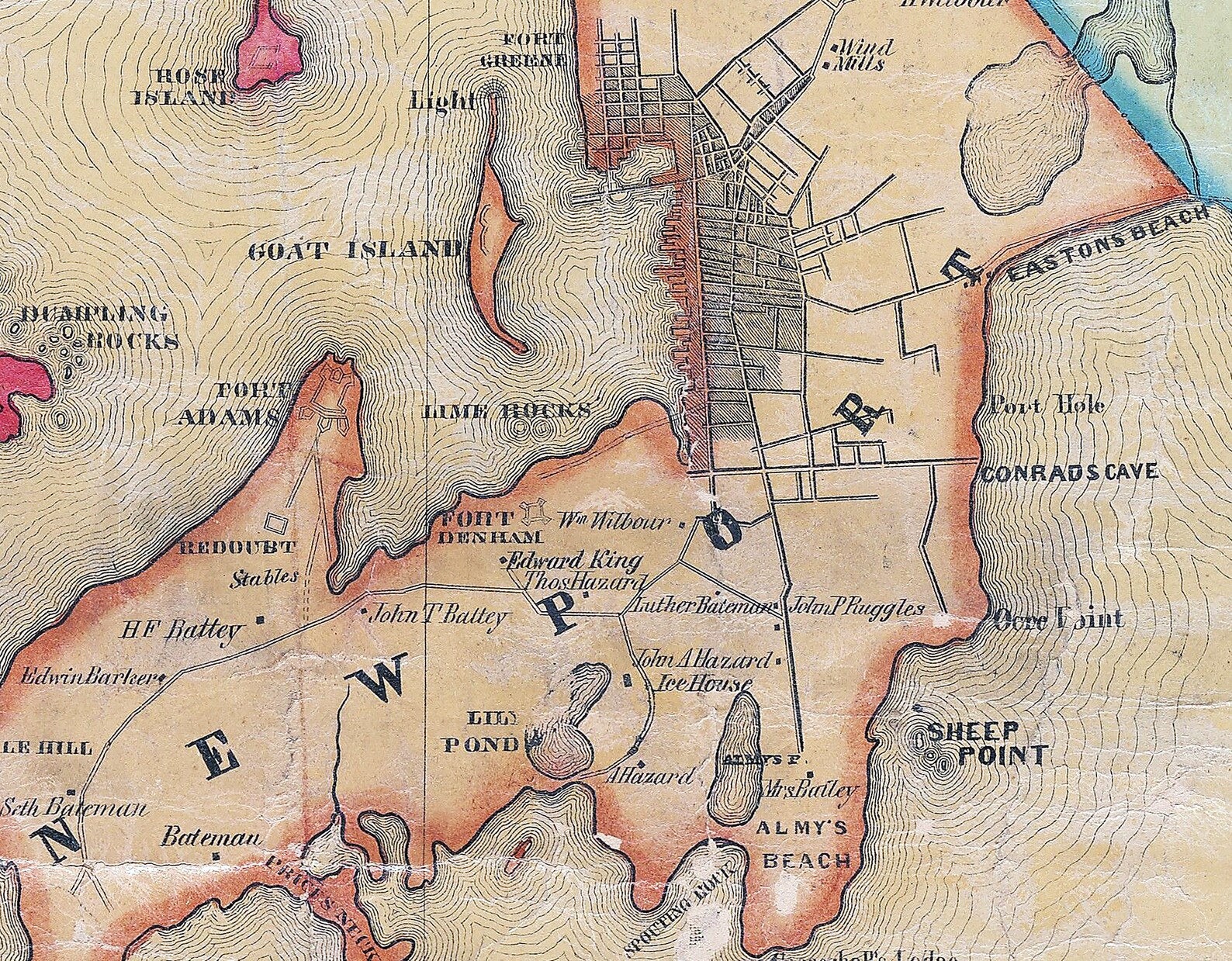1850 Map of Newport County Rhode Island - Etsy