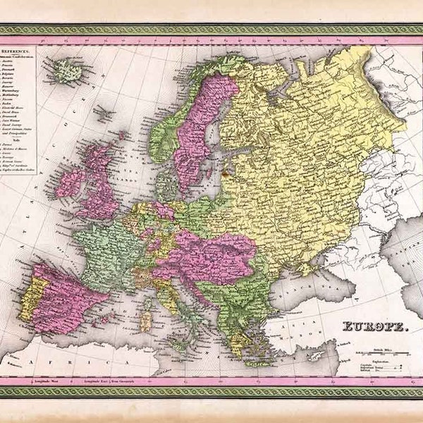 1800s Map of Europe - Etsy
