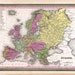 1849 Map of Europe - Etsy
