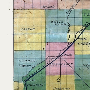 1850 Map of Indiana Railroads - Etsy
