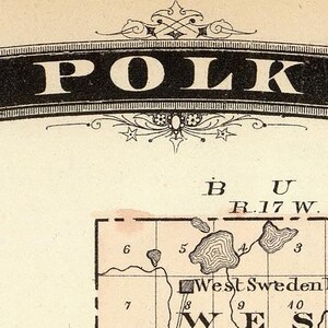 1878 Map of Polk County Wisconsin - Etsy