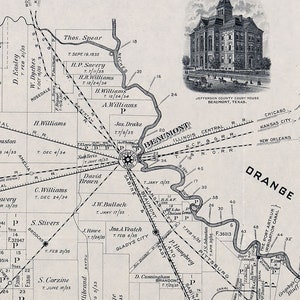 1898 Map of Jefferson County Texas - Etsy