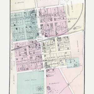 1876 Town Map of Darlington Beaver County Pennsylvania - Etsy