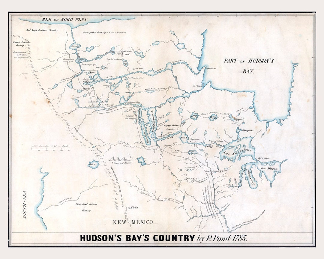 1785 Map of the Great Lakes and Hudson Bay - Etsy
