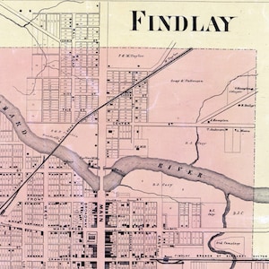 1863 Farm Line Map of Hancock County Ohio Findlay - Etsy