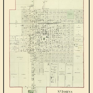 1873 Map of St Johns Clinton County Michigan - Etsy