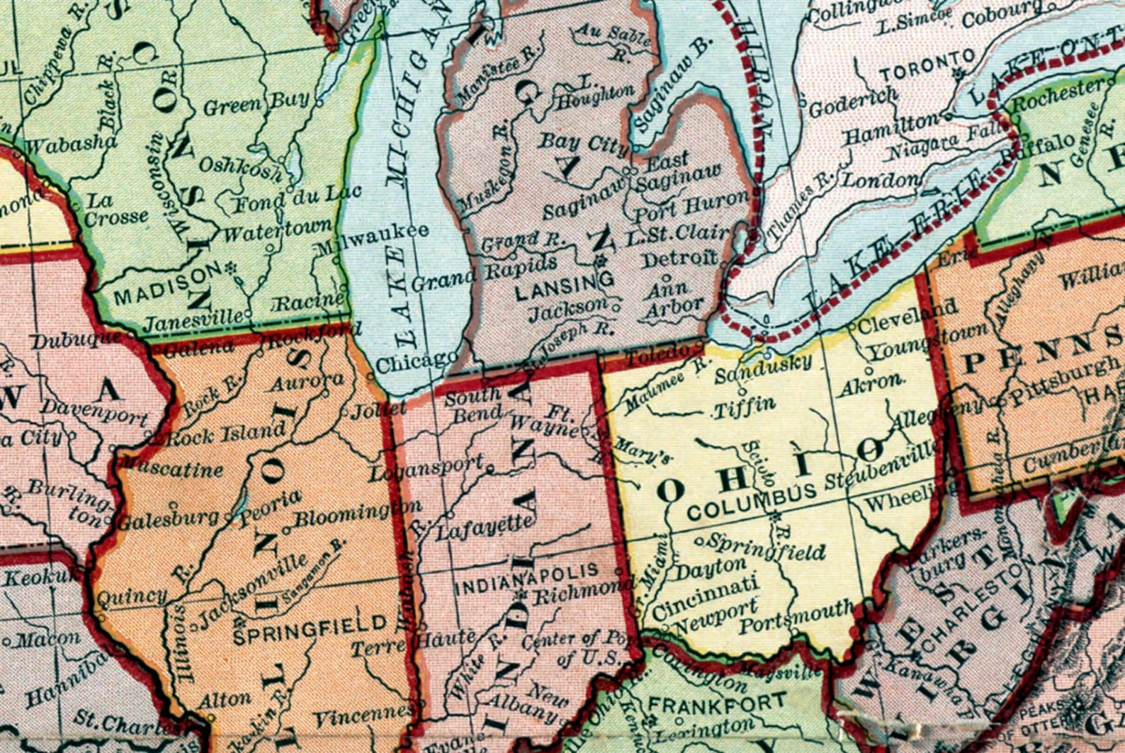 1887 Map of the United States - Etsy