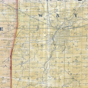 1856 Farm Line Map of Wayne County Indiana - Etsy