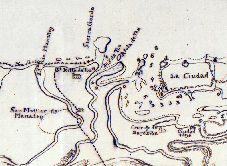 18th Century Map of Puerto Rico - Etsy