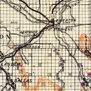 1936 Map of Fremont County Wyoming Oil and Gas Well Fields - Etsy