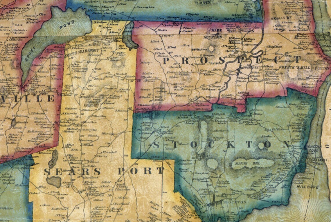 1859 Map of Waldo County Maine Farm Names - Etsy