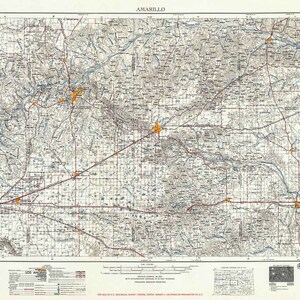 1958 Topo Map of Amarillo Texas Borger Pampa - Etsy