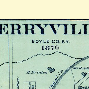 1876 Map of Perryville Boyle County Kentucky - Etsy