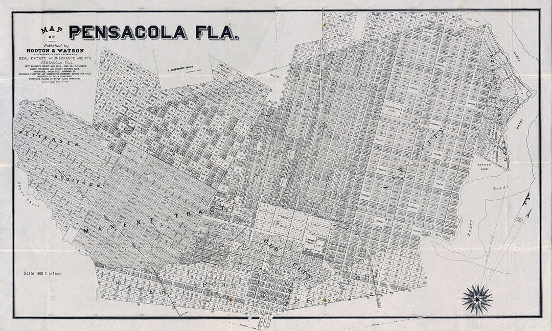 1906 Map of Pensacola Florida - Etsy