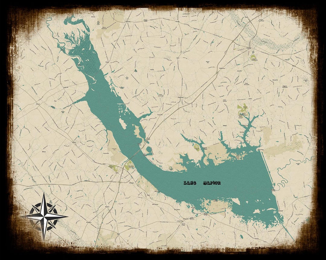 2025 Map of Lake Marion South Carolina - Etsy