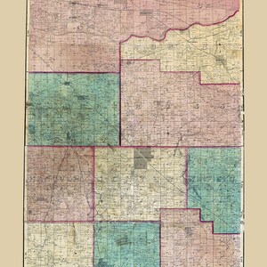 1874 Map of Lake County Indiana - Etsy