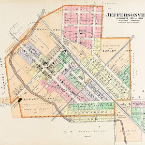 1913 Town Map of Jeffersonville Fayette County Ohio - Etsy
