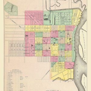 1856 Map of Savannah Georgia - Etsy