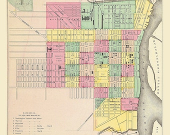 1796 Map of Savannah Georgia - Vintage Savannah GA Map - History Map of ...