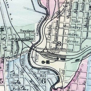 1884 Map of Scranton Pennsylvania - Etsy