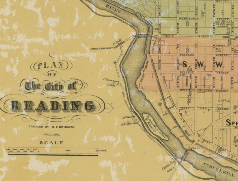 1860 Map of Berks County Pa Reading LARGE 35 X 40 Map - Etsy