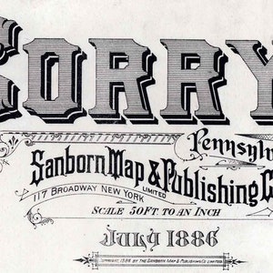 1886 Town Map of Corry Erie County Pennsylvania - Etsy