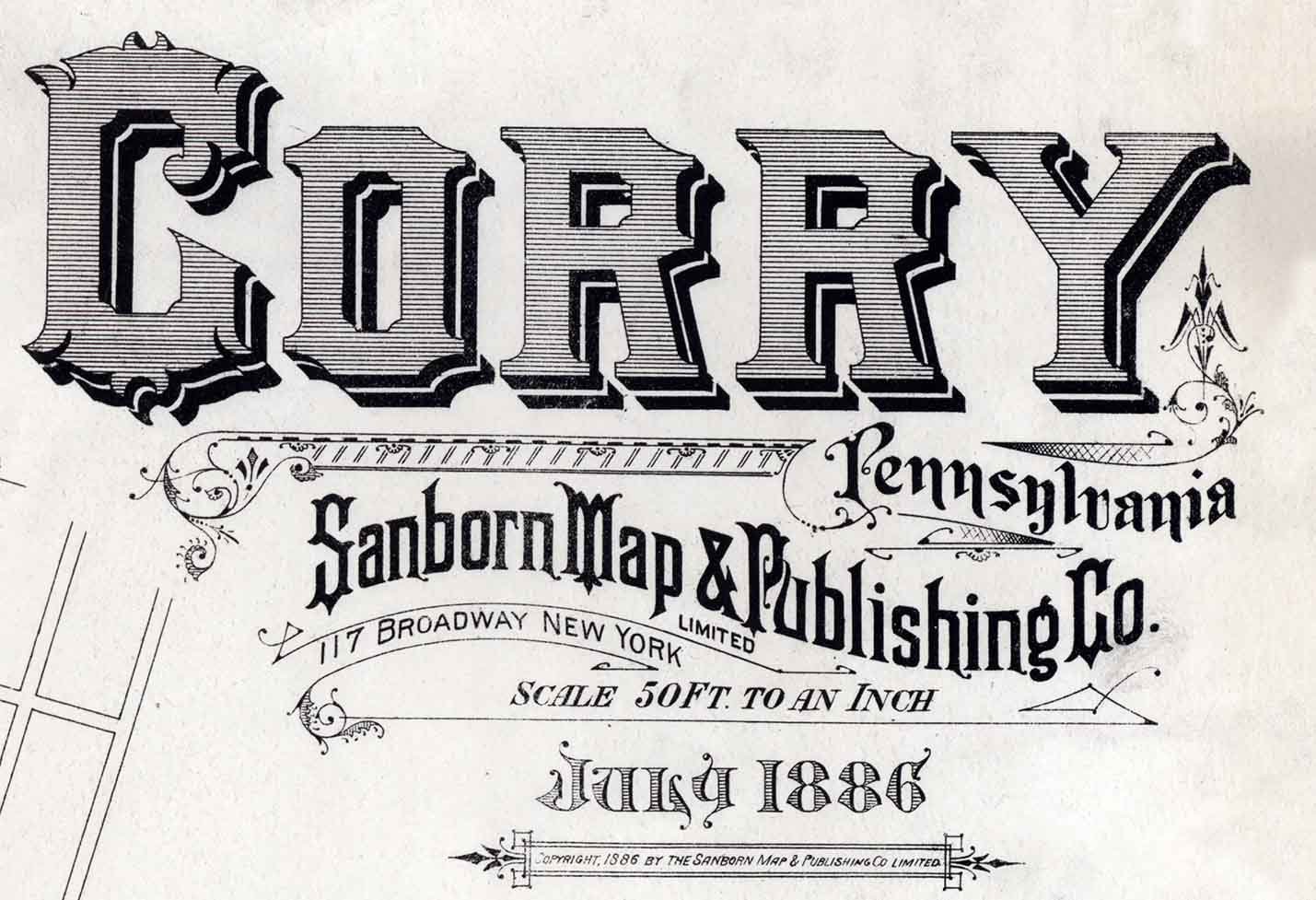 1886 Town Map of Corry Erie County Pennsylvania - Etsy