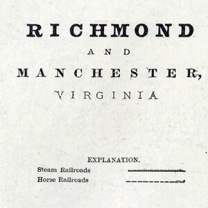 1899 Map of Richmond and Manchester Virginia - Etsy