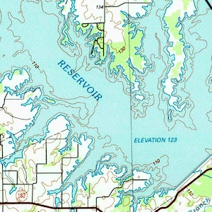 1991 Map of Lake Fork Reservoir Texas - Etsy