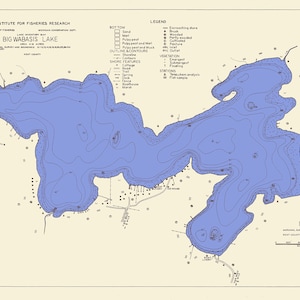 1942 Map of Big Wabasis Lake Kent County Michigan - Etsy