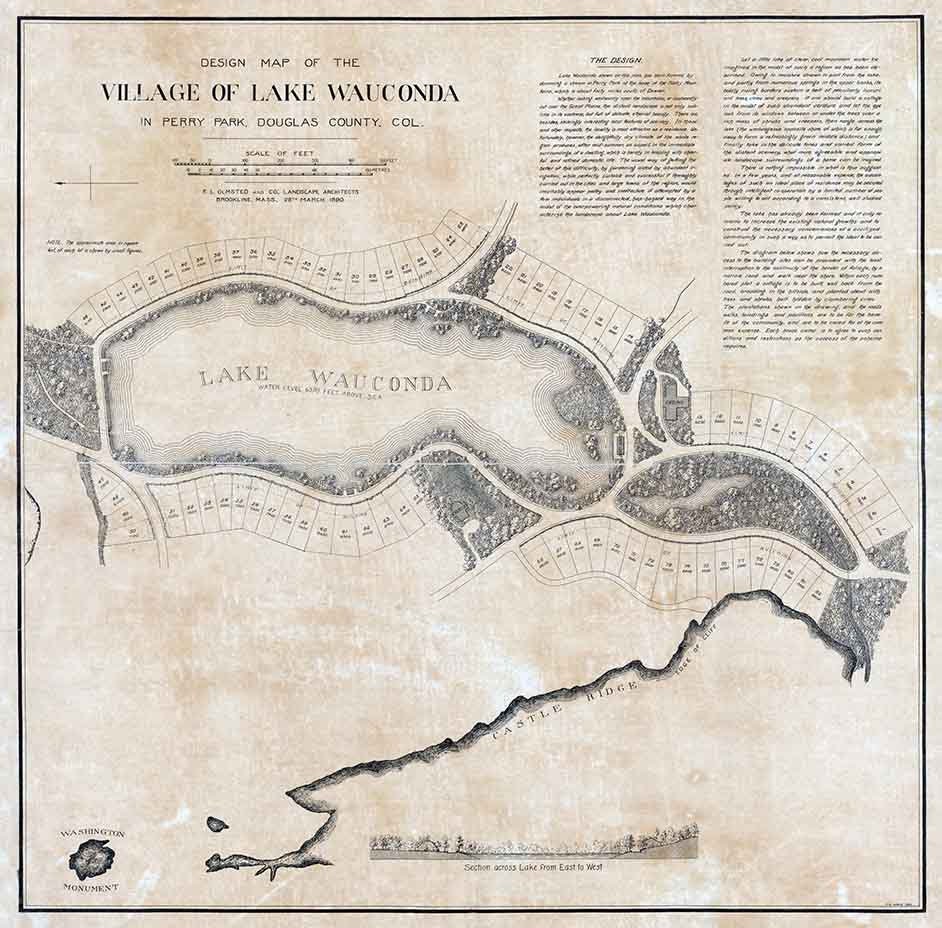 1890 Map of the Village of Lake Wauconda Perry Park Douglas - Etsy