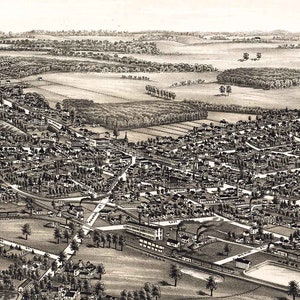 1888 Panoramic Map of Bellevue Ohio Sandusky Huron - Etsy