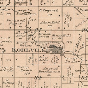 1915 Map of Wayne Township Washington County Wisconsin - Etsy