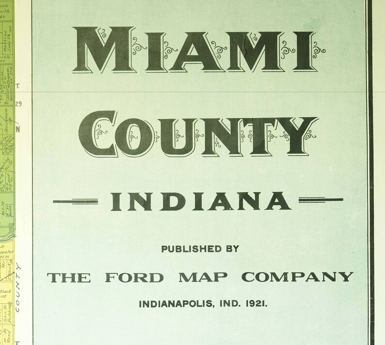1921 Farm Line Map of Miami County Indiana - Etsy