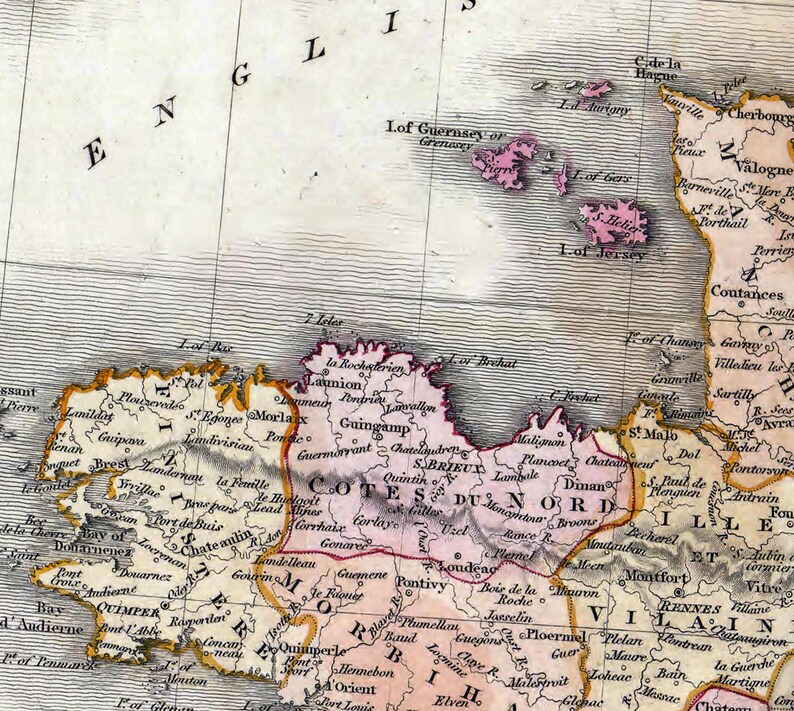 1813 Map of France - Etsy