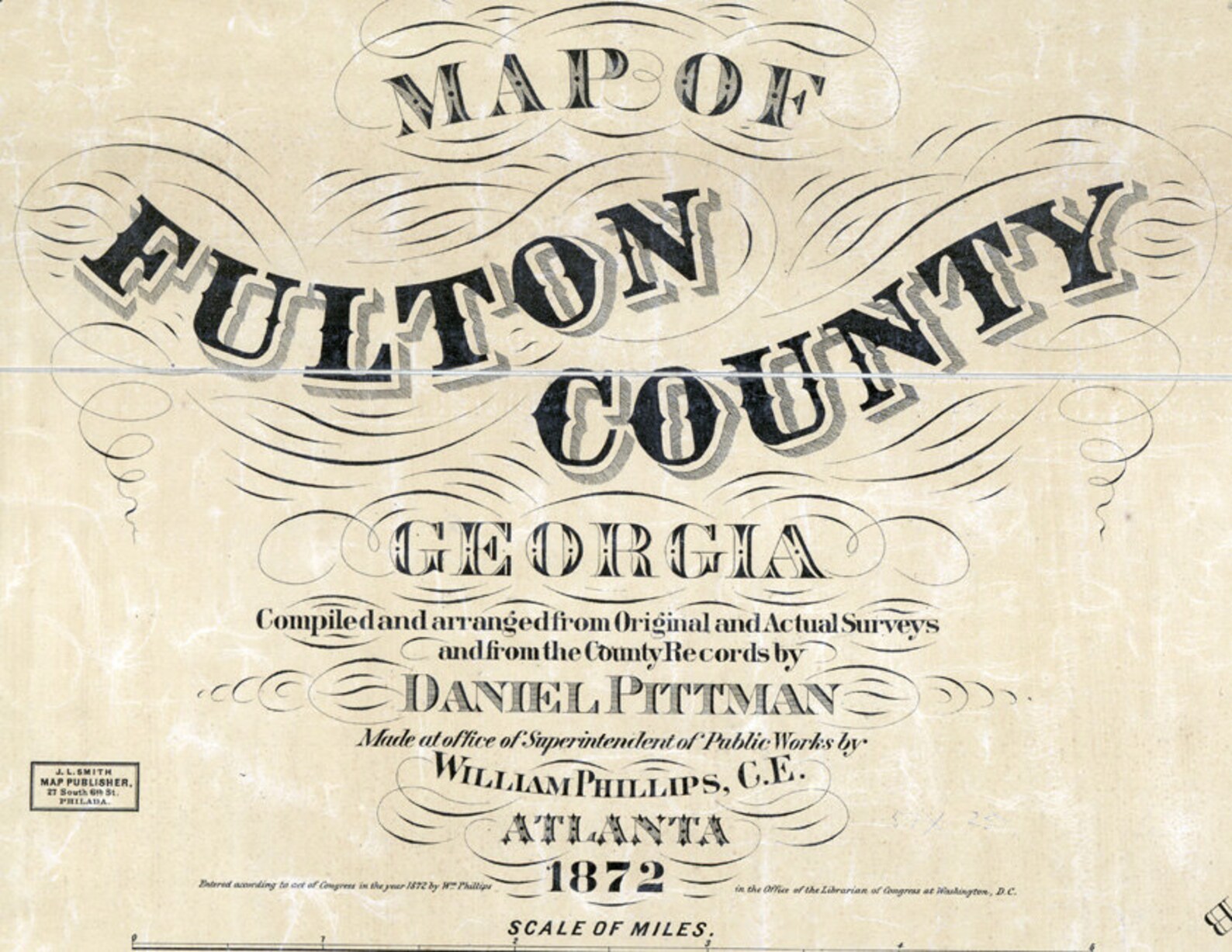 1893 Map of Fulton County Georgia Atlanta Landowner Reprint | Etsy