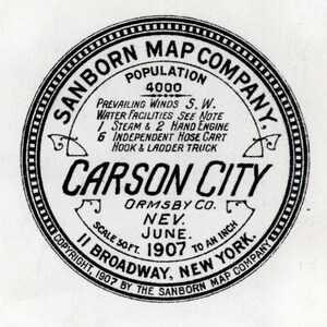 1907 Town Map of Carson City Nevada - Etsy