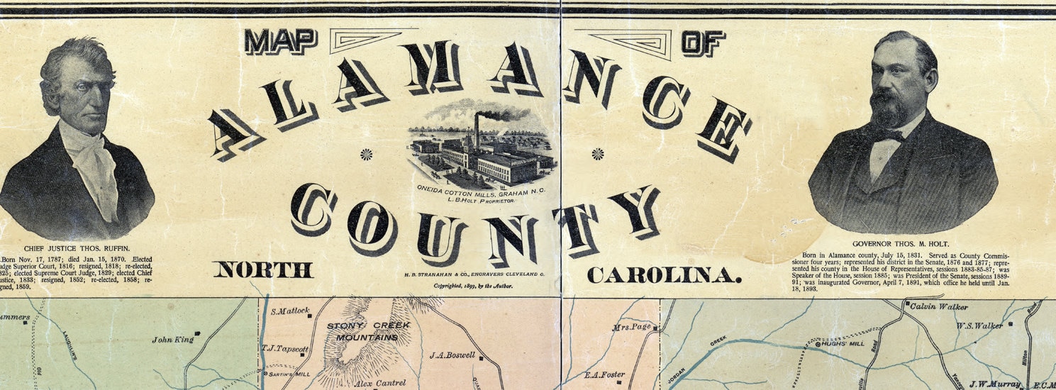 1893 Map of Alamance County North Carolina | Etsy