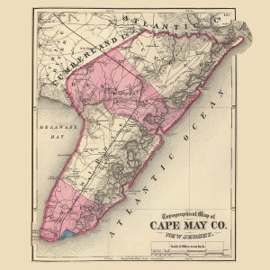 1872 Map of Cape May County New Jersey - Etsy
