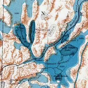 1881 Map of Lake Lahontan Nevada - Etsy